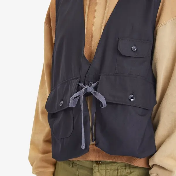 トップス Engineered Garments Vest - Tropical Wool Engineered Garments Fowl Vest - Dark Navy Tropical Wool | Editorialist